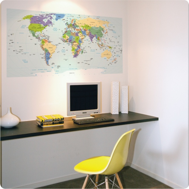 World Map Poster Wall Decal - Buy Online Or Call (03) 8774 2139