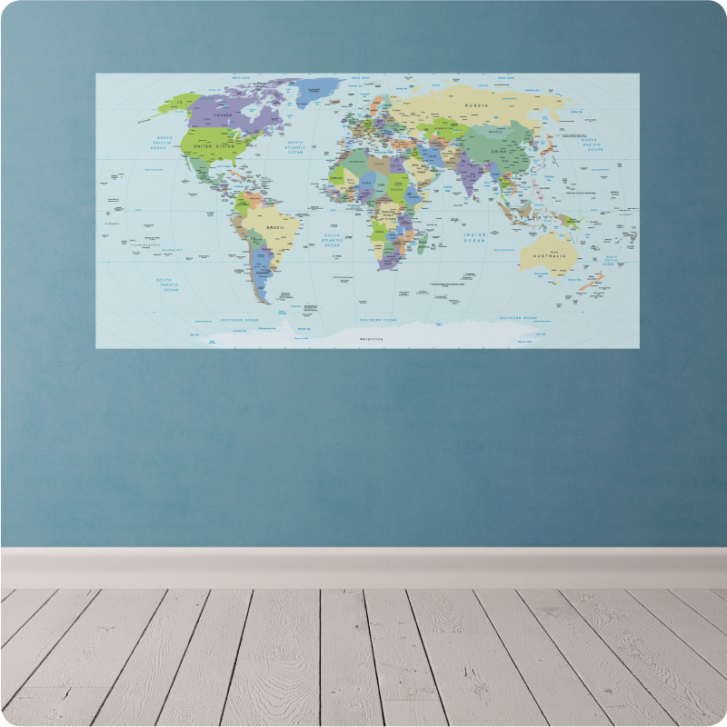 Buy removable wall stickers online | World Map design