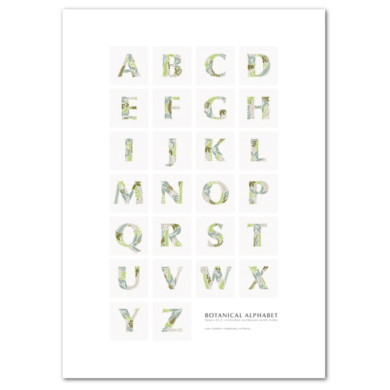 Botanical Alphabet Poster - Buy Online Or Call (03) 8774 2139