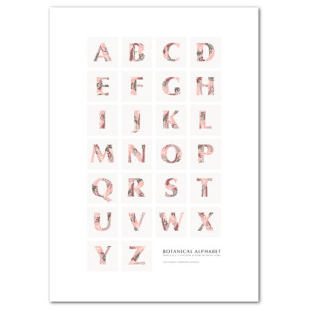Botanical Alphabet Poster - Buy Online Or Call (03) 8774 2139