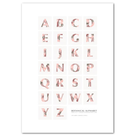 Botanical Alphabet Poster - Buy Online Or Call (03) 8774 2139